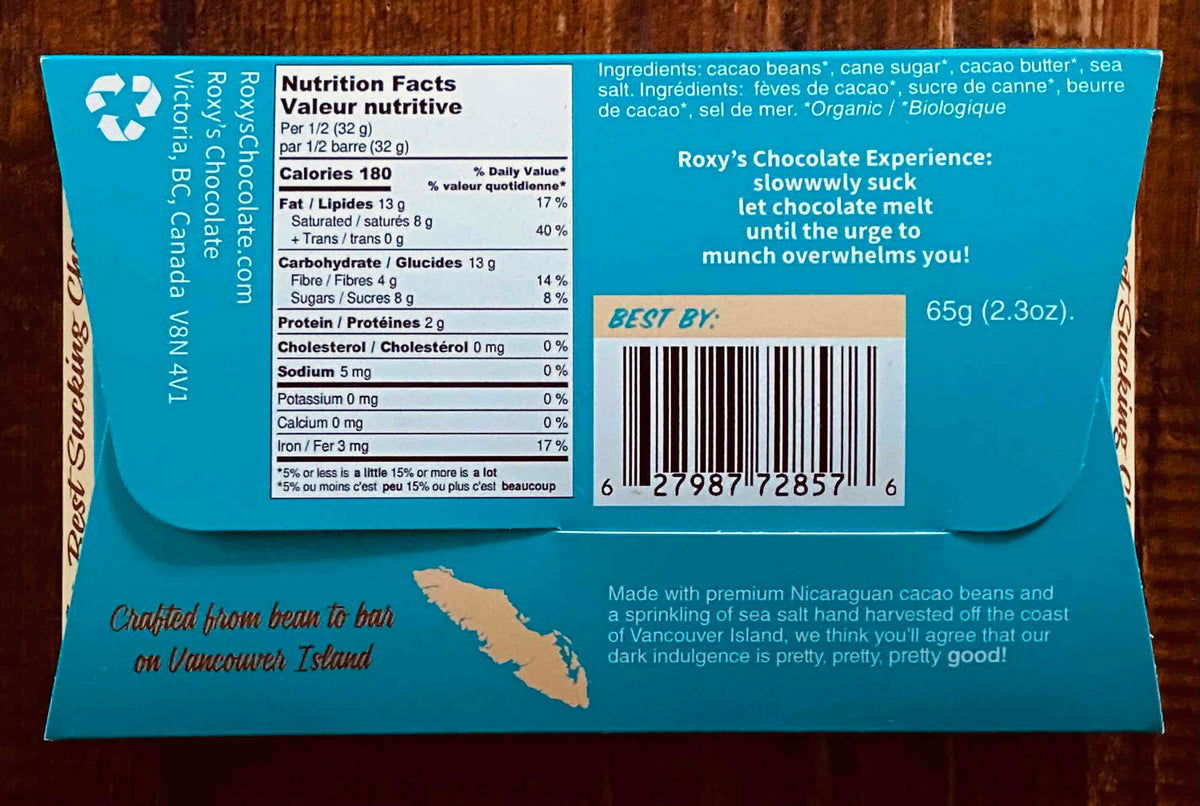 Roxy's Island Sea Salt Chocolate Bar | Roxy's Chocolate
